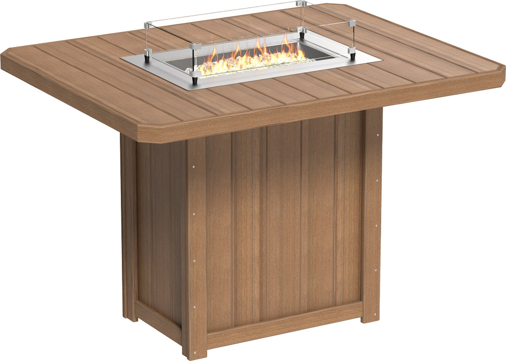 LuxCraft Lumin Fire Table 62″ Rectangular Bar Height - Amish Yard