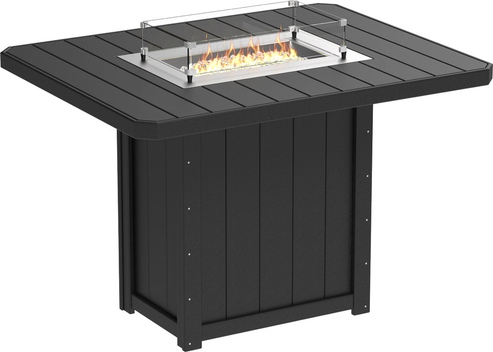 LuxCraft Lumin Fire Table 62″ Rectangular Bar Height - Amish Yard