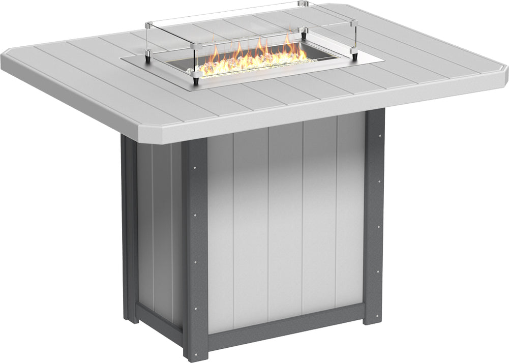 LuxCraft Lumin Fire Table 62″ Rectangular Bar Height - Amish Yard