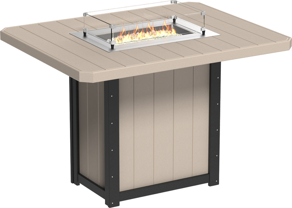 LuxCraft Lumin Fire Table 62″ Rectangular Bar Height - Amish Yard