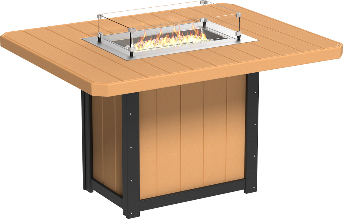 LuxCraft Lumin Fire Table 62″ Rectangular Counter Height - Amish Yard