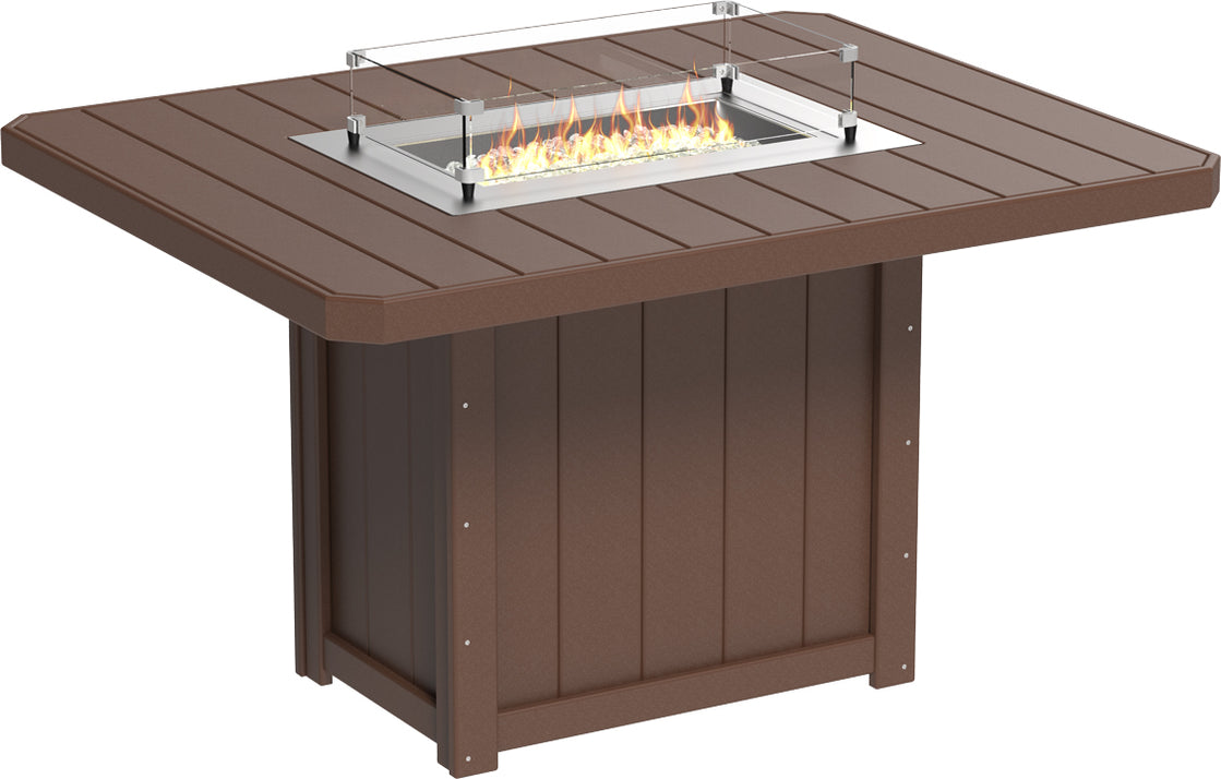 LuxCraft Lumin Fire Table 62″ Rectangular Counter Height - Amish Yard