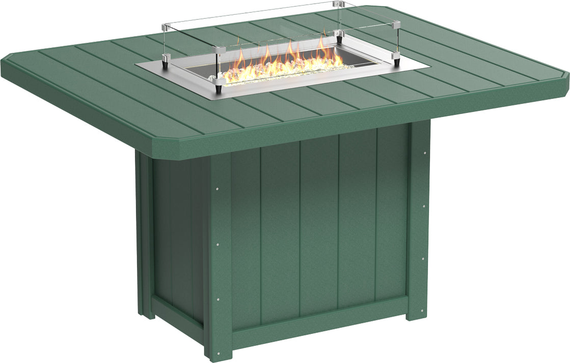 LuxCraft Lumin Fire Table 62″ Rectangular Counter Height - Amish Yard