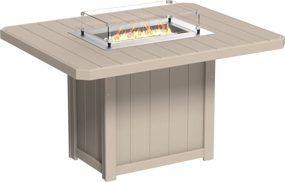 LuxCraft Lumin Fire Table 62″ Rectangular Counter Height - Amish Yard