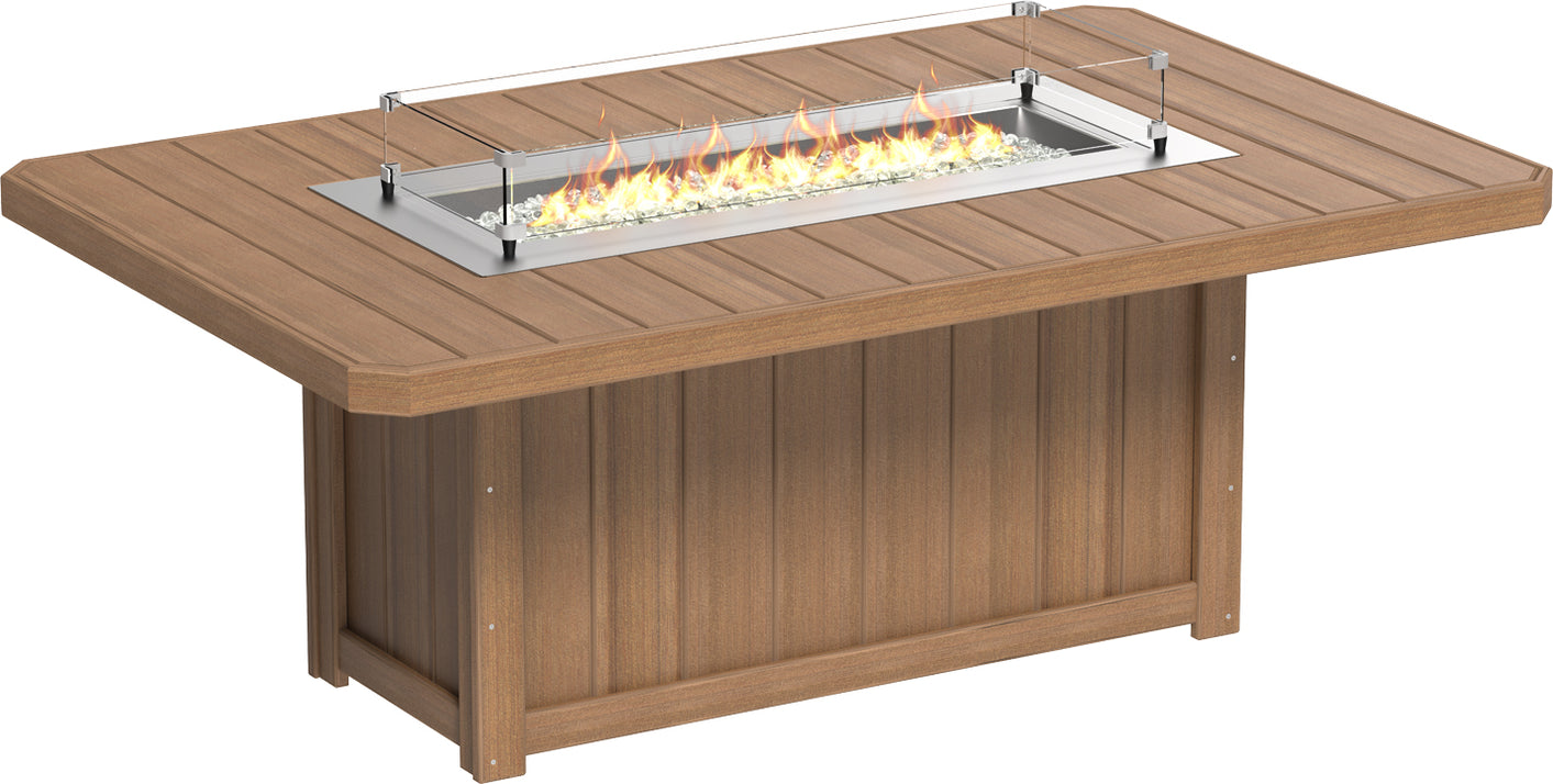 LuxCraft Lumin Fire Table 79″ Rectangular Dining Height - Amish Yard