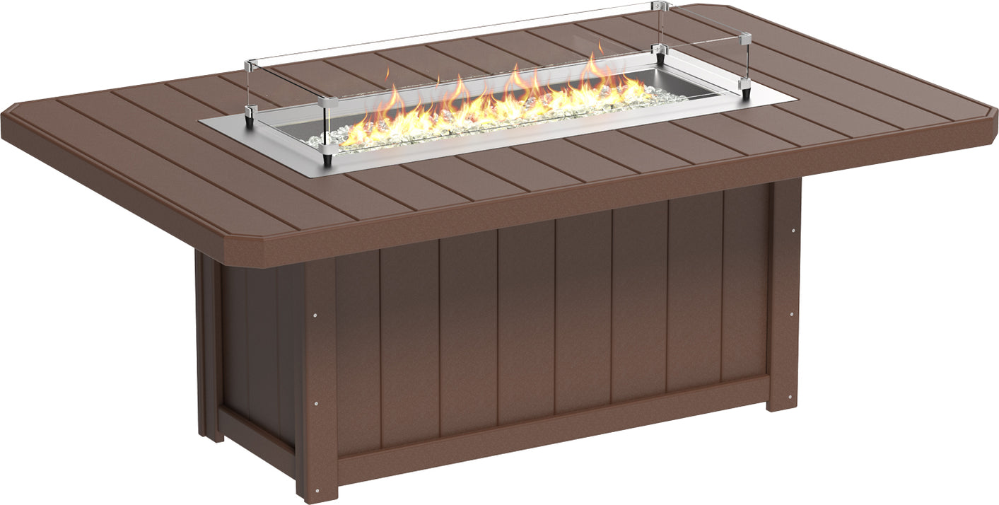 LuxCraft Lumin Fire Table 79″ Rectangular Dining Height - Amish Yard