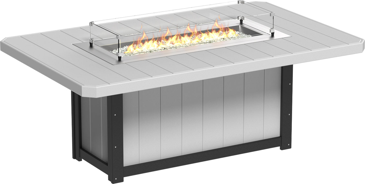 LuxCraft Lumin Fire Table 79″ Rectangular Dining Height - Amish Yard