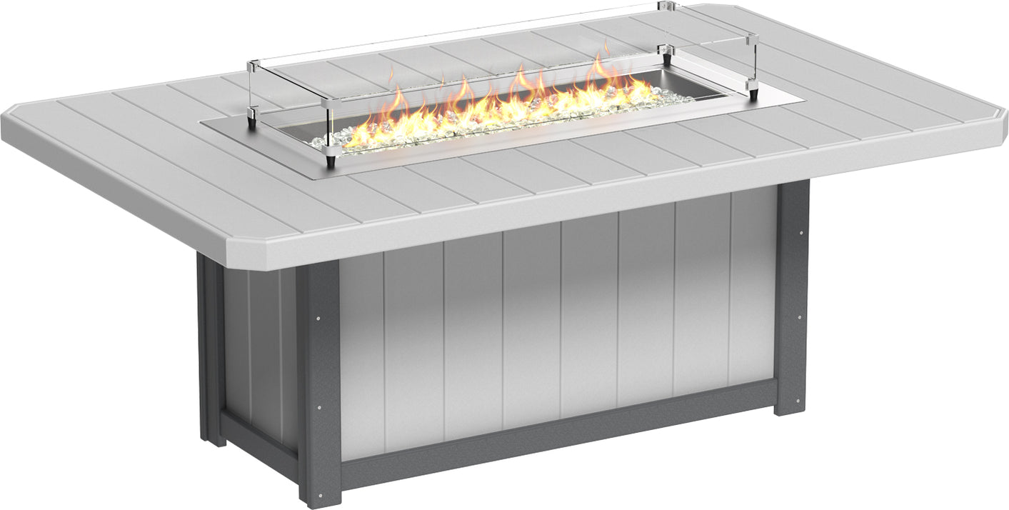 LuxCraft Lumin Fire Table 79″ Rectangular Dining Height - Amish Yard